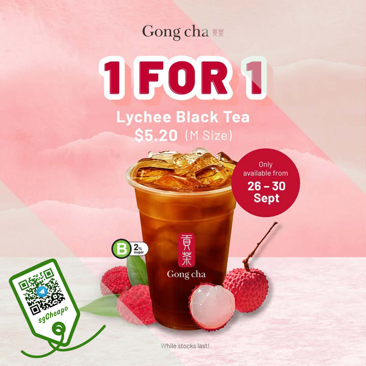 1-FOR-1 Lychee Black Tea/Tie Guan Yin Tea - sgCheapo
